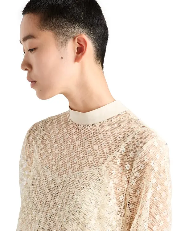 Prada Embroidered Lace Top