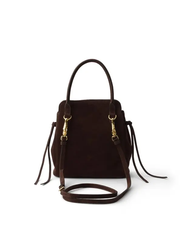 Prada Mini Suede Handbag - Brown