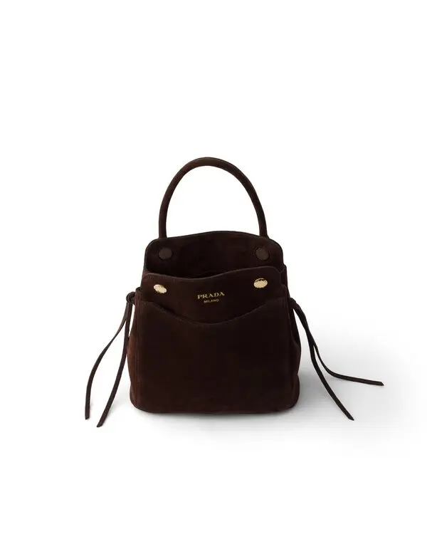 Prada Mini Suede Handbag - Brown