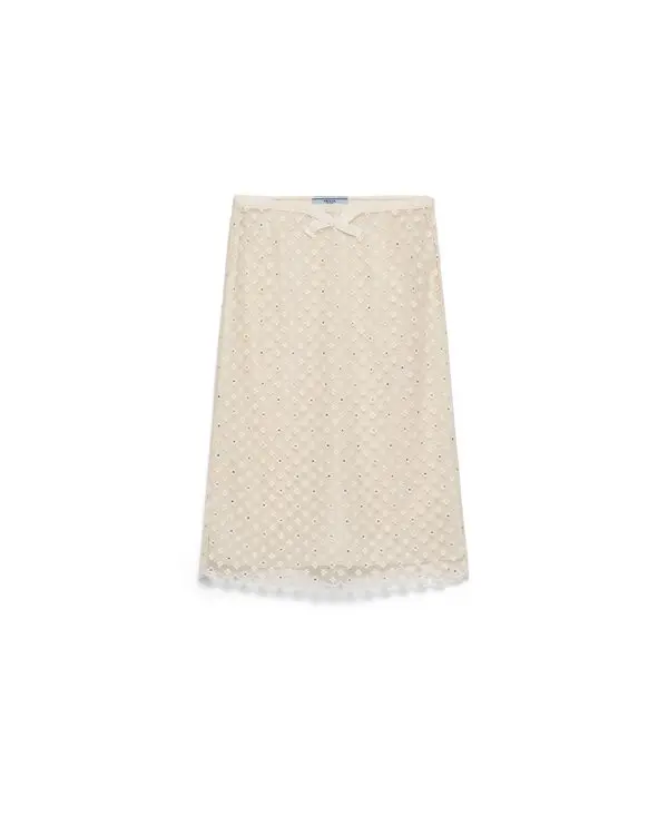 Prada Embroidered Lace Skirt