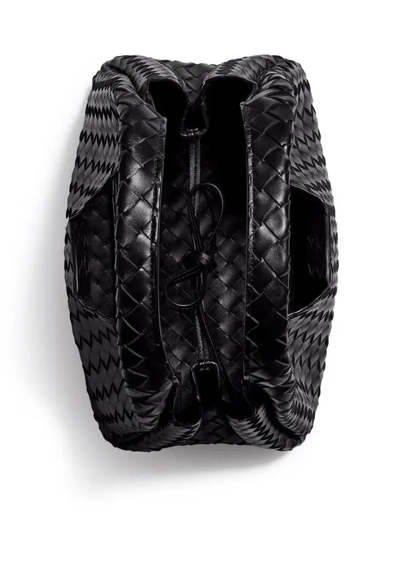 Bottega Veneta Woven Leather Bell Bag - Black