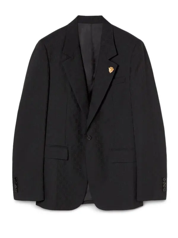 Gucci Single-breasted Jacket With Gg Weave