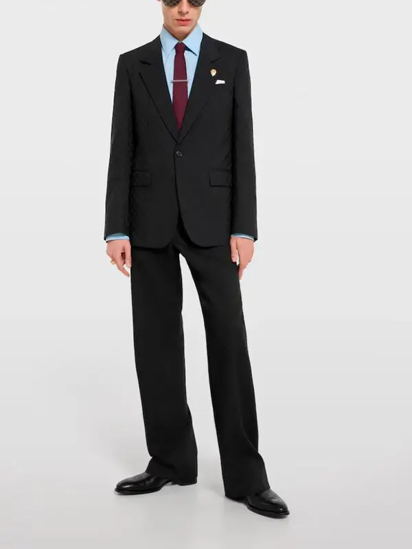 Gucci Single-breasted Jacket With Gg Weave