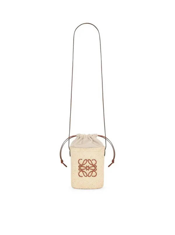 Loewe Square Bag In Iraca Palm And Calfskin