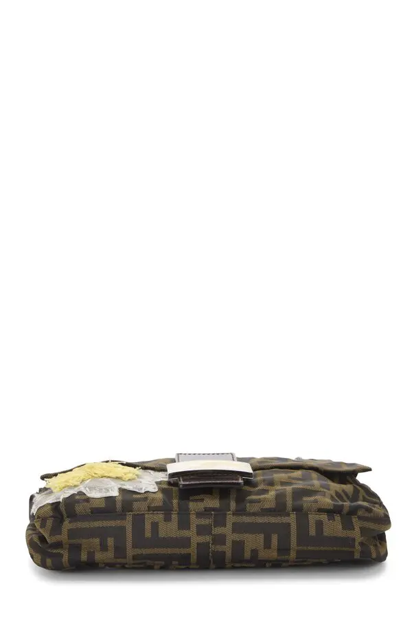 Fendi Zucca Monogram Embroidered Baguette Shoulder Bag