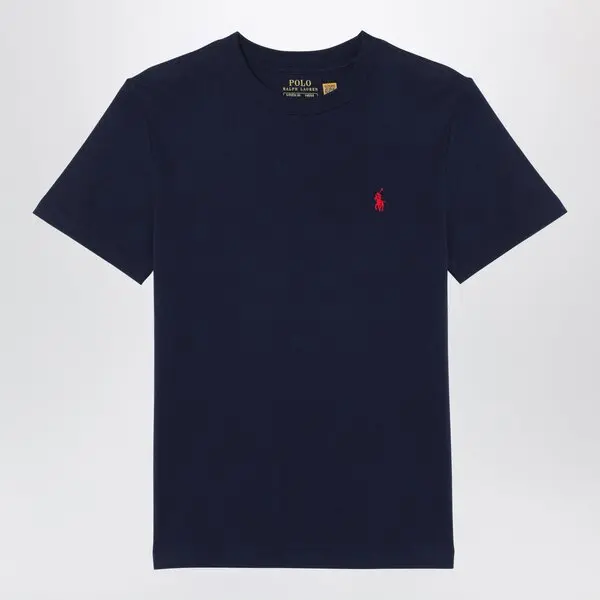 Polo Ralph Lauren Crew-neck Cotton T-shirt With Embroidered Logo - Blue