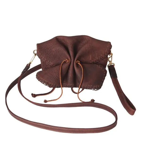 Carlos Falchi Mini Butterfly Lambskin Bag Wax - Brown