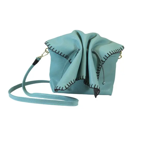 Carlos Falchi Butterfly Leather Bag - Black/blue