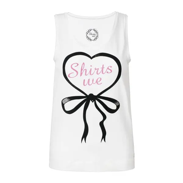 CONQUISTA Printed Sleeveless Top - White