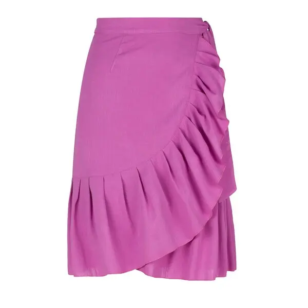 CONQUISTA Wrap Ruffle Skirt - Pink
