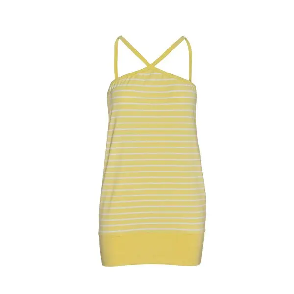 CONQUISTA Strappy Striped Mini Dress - Yellow