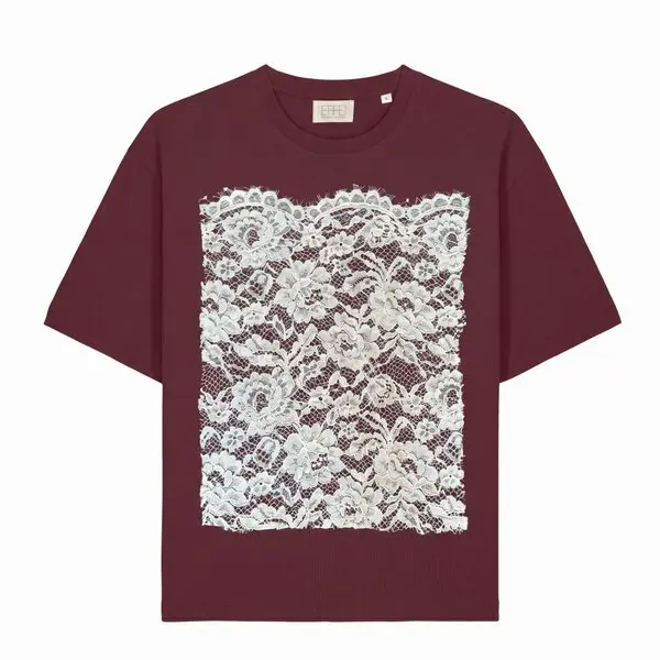 EFFEI Lumière Lace Tee Bordeaux