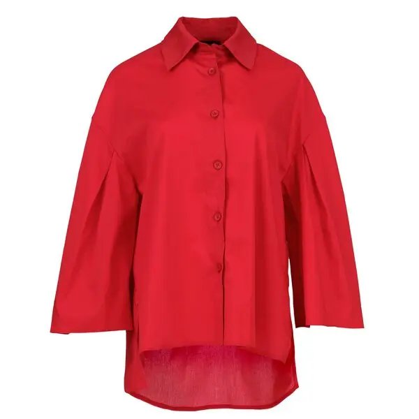CONQUISTA Wide Sleeve Blouse - Red