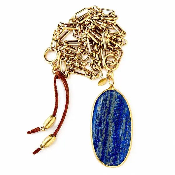 Persia Donà Jewelry Gold / Blue Lapis Lazuli X Vintage Chain Necklace - Gold/blue