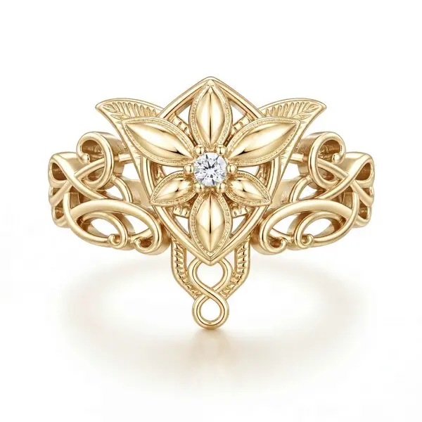 AZURA JEWELRY NEW YORK Evenfall Star Ring Yellow Vermeil - Gold