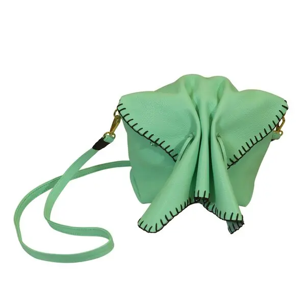 Carlos Falchi Butterfly Leather Bag -lime
