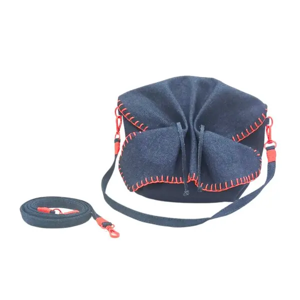 Carlos Falchi Butterfly Leather Bag Denim