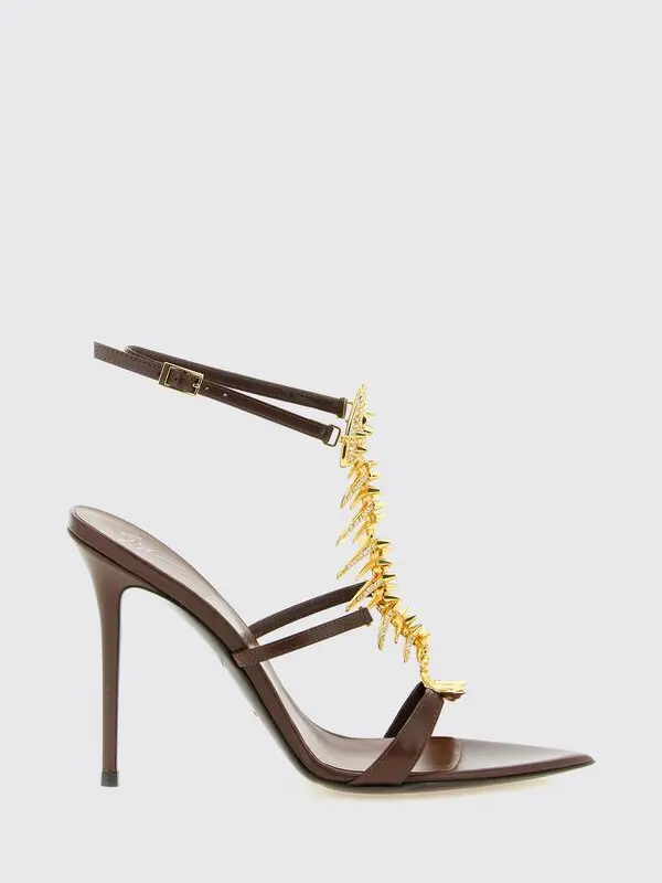 GIUSEPPE ZANOTTI Embellished Stiletto Heeled Sandals - Brown