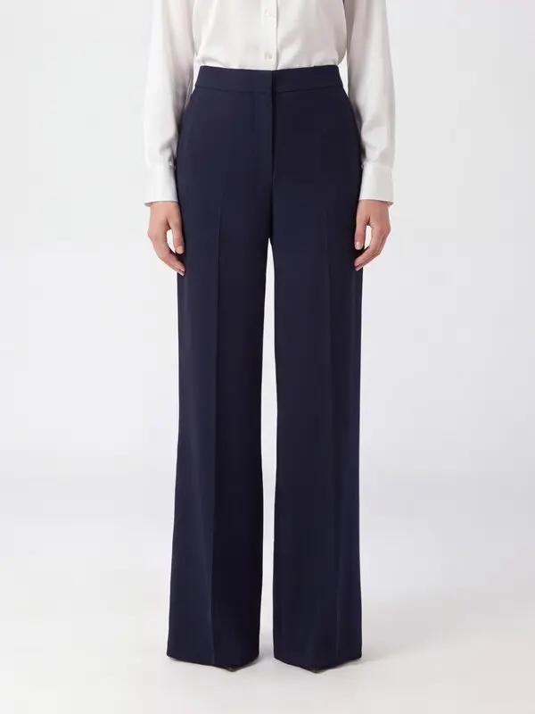 PAROSH P.a.r.o.s.h. Mid-rise Cady Straight-leg Trousers - Blue