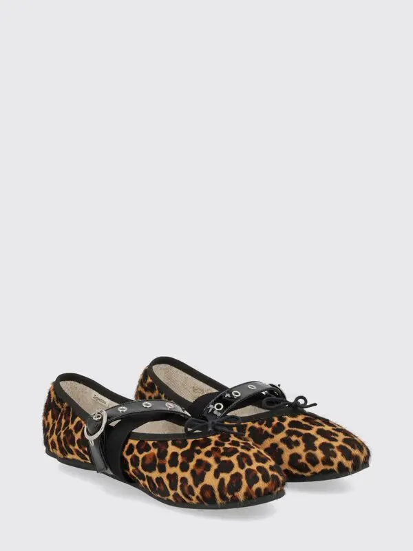 Repetto Leopard Print Ballet Flats With Buckle Detail - Multicolor