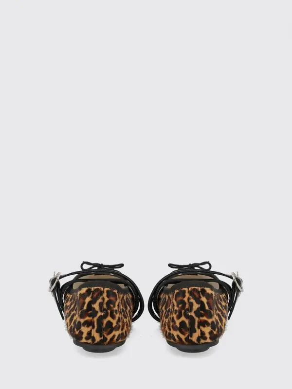 Repetto Leopard Print Ballet Flats With Buckle Detail - Multicolor