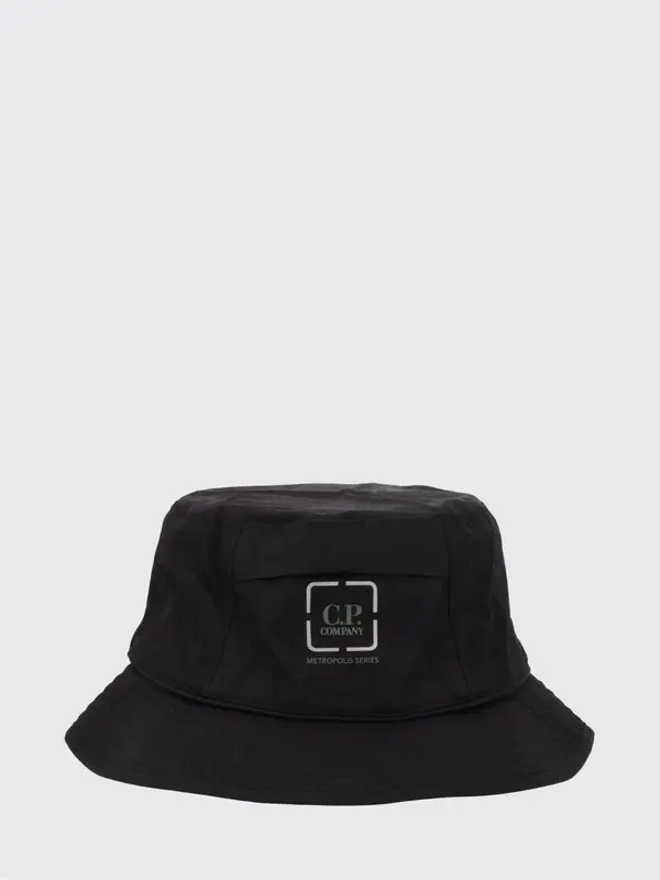 C.P. COMPANY Cotton Bucket Hat With Printed Logo - Black