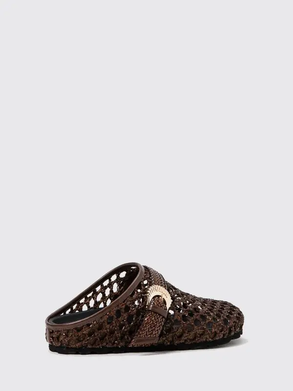 TWINSET Woven Polyurethane Mules With Low Heel And Round Toe