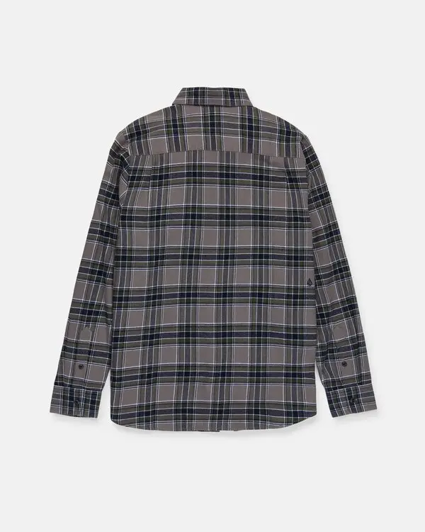 Volcom Caden Plaid Long Sleeve Shirt - Pewter