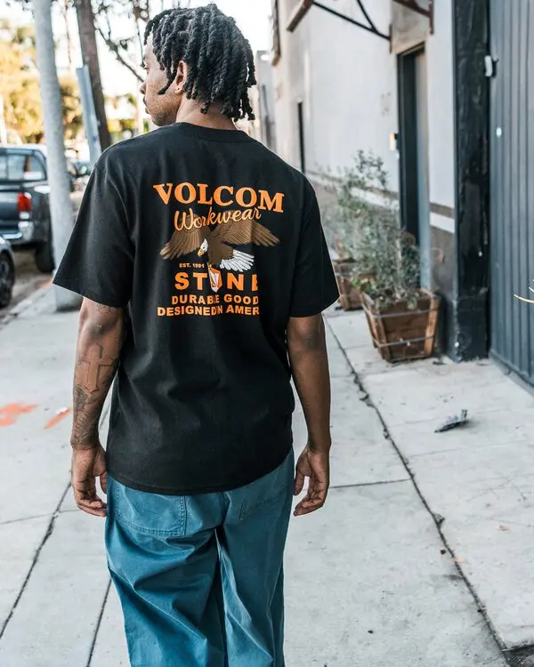Volcom Stone Talon Workwear Short Sleeve Tee - Black