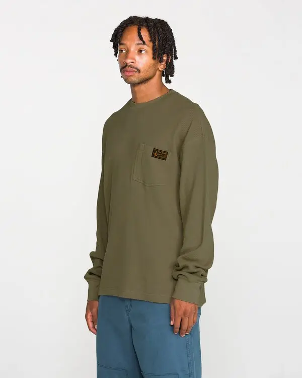 Volcom Overtime Workwear Thermal Long Sleeve Shirt - Brindle
