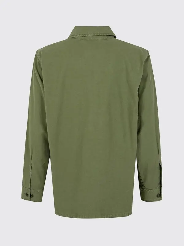 Filson Button-up Cotton Shirt Jacket With Spread Collar And Patch Pockets