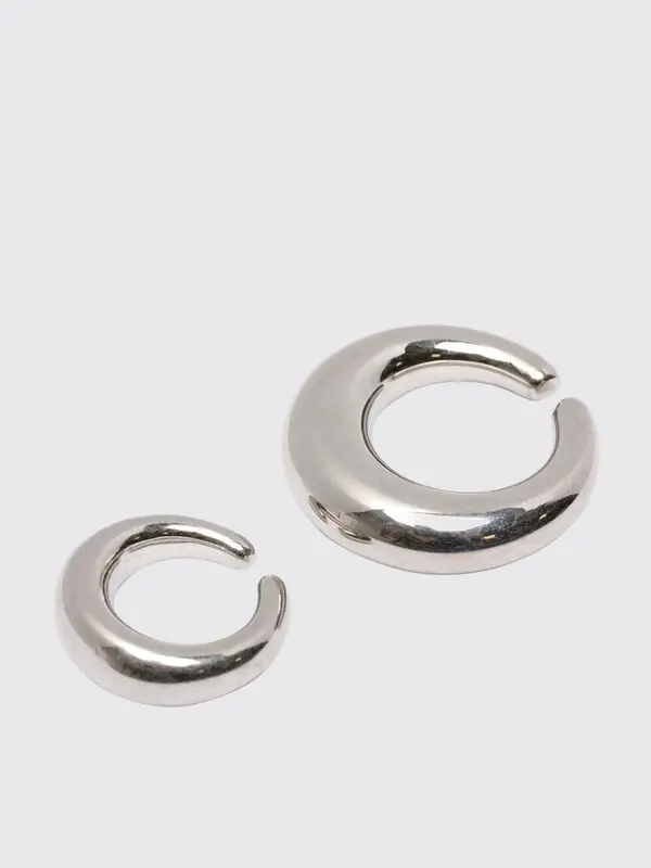 PANCONESI Set Of Two Minimalist Ear Cuffs In Chrome-plated Metal
