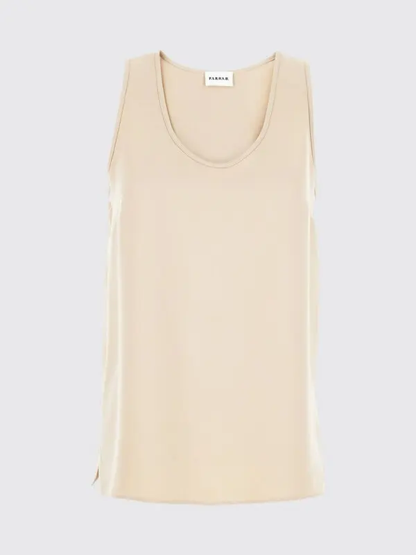 PAROSH Sleeveless U-neck Top P. A.r. O.s. H. In Polyester - Beige