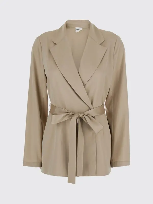 PAROSH P.a.r.o.s.h. Belted Robe-style Blazer - Beige
