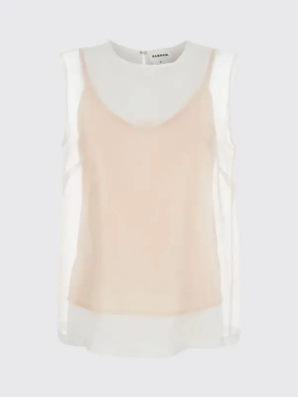 PAROSH P.a.r.o.s.h. Sleeveless Silk Crewneck Top
