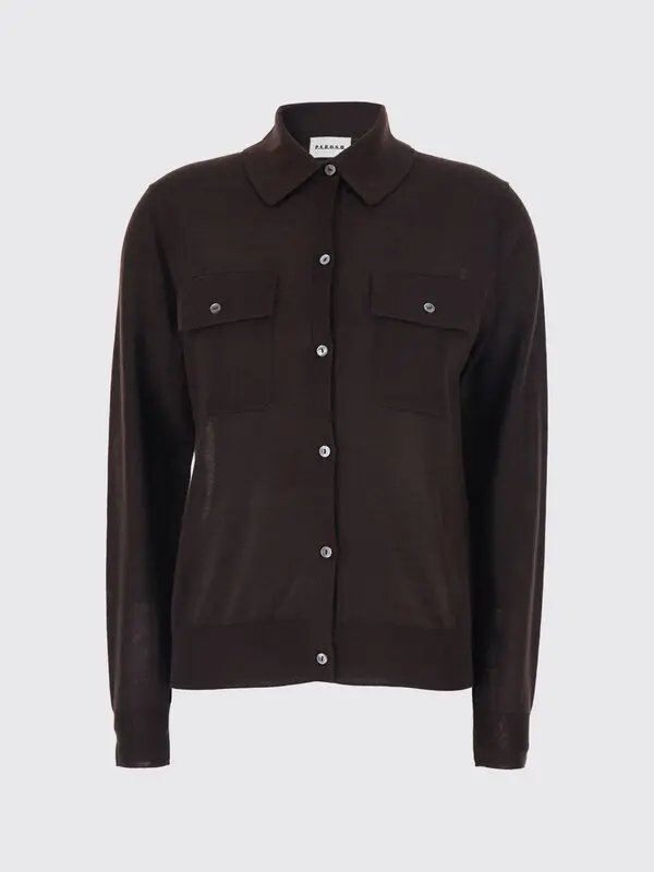PAROSH P.a.r.o.s.h. Wool, Silk, And Cashmere Blend Cardigan With Patch Pockets