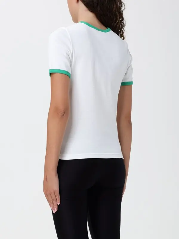 COURREGES Slim Fit Cotton T-shirt With Contrast Logo And Trim
