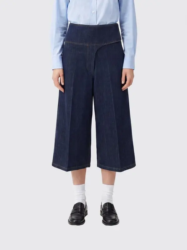 AMI Paris High-waisted Knee-length Cotton Denim Shorts - Indigo
