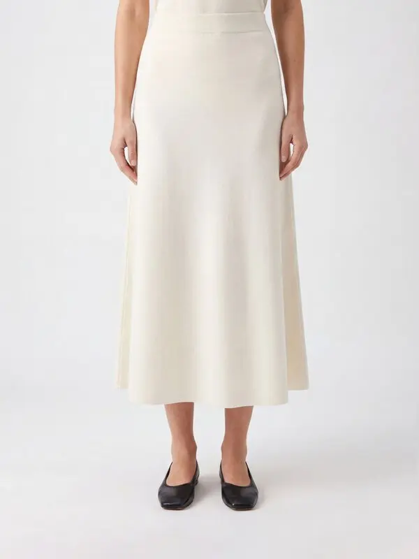 PAROSH P. A.r. O.s. H. High-waisted Pure Silk Midi Pencil Skirt With Straight Hem - Beige