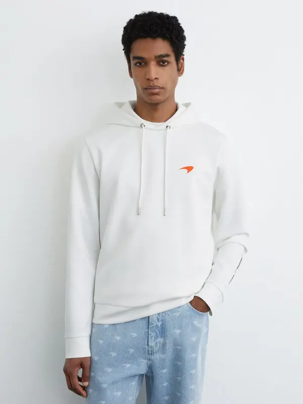 REISS X Mclaren F1 Team Apex Mclaren Racing Interlock Speedmark Hoodie - White