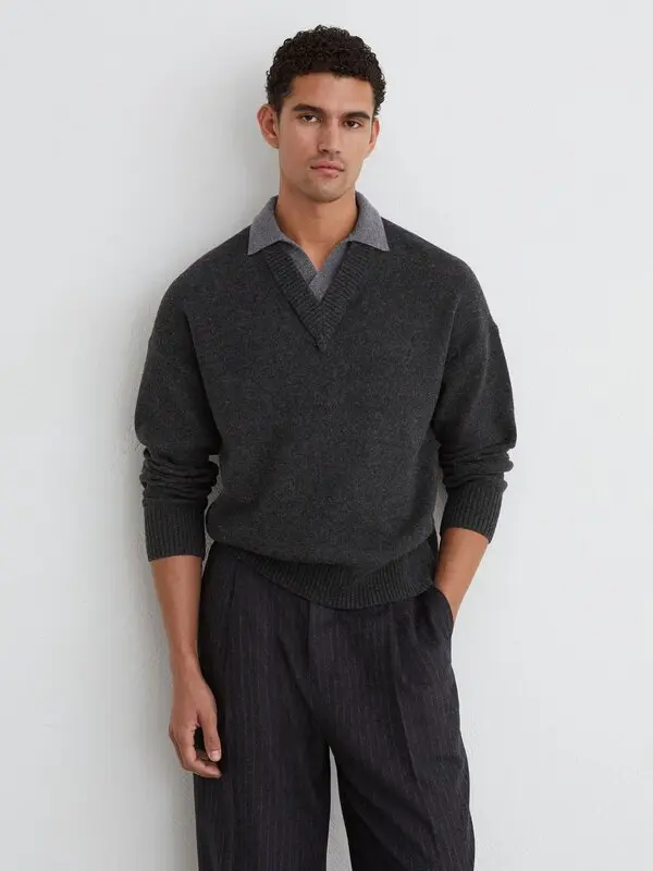 REISS Corey Jumper - Charcoal Grey