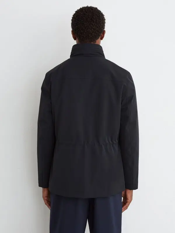 REISS Glick Four-pocket Hooded Jacket With Removable Gilet - Navy
