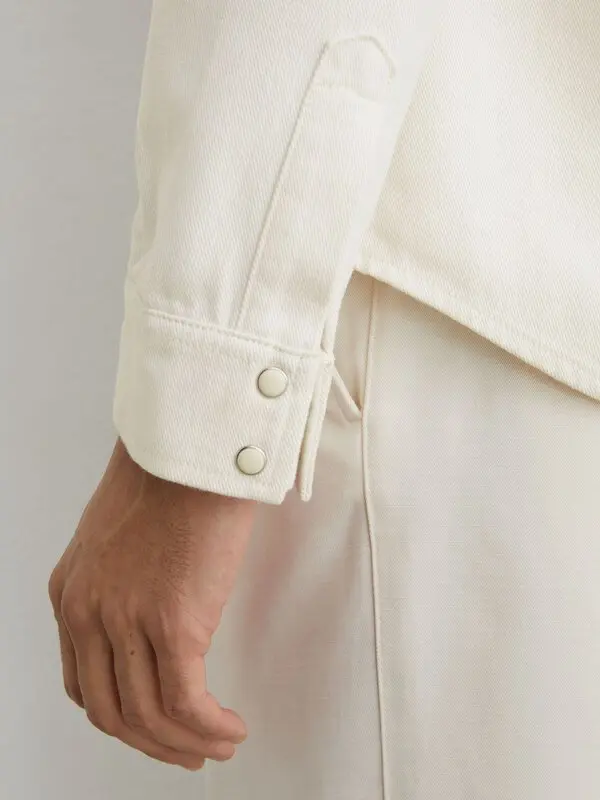 REISS Finley Western Press-stud Denim Overshirt
