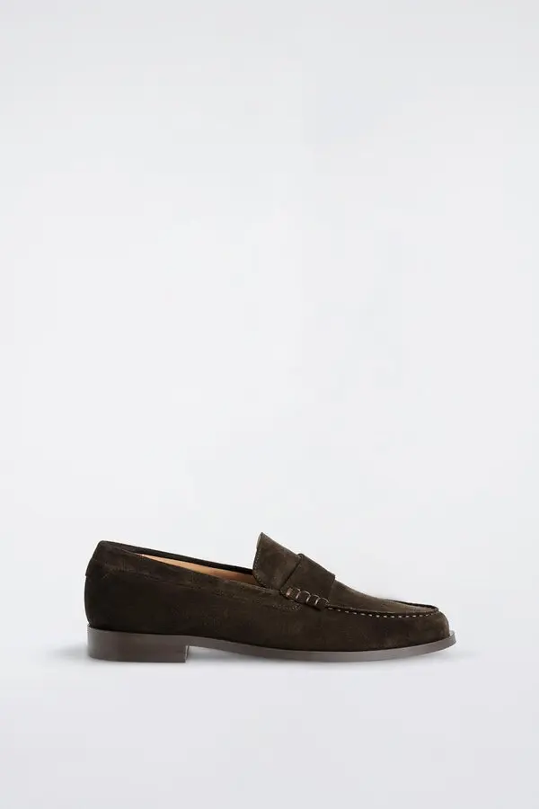 Cos Suede Penny Loafers - Brown