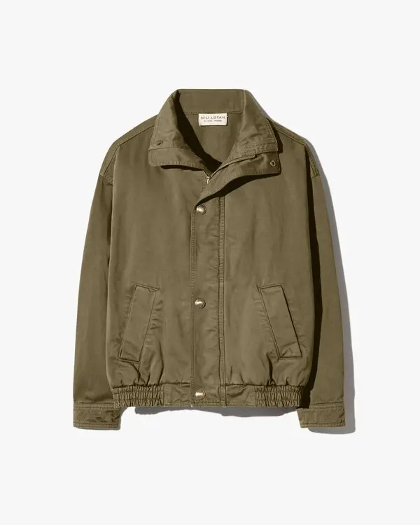 NILI LOTAN Klaire Blouson Cotton Jacket - Shadow Green