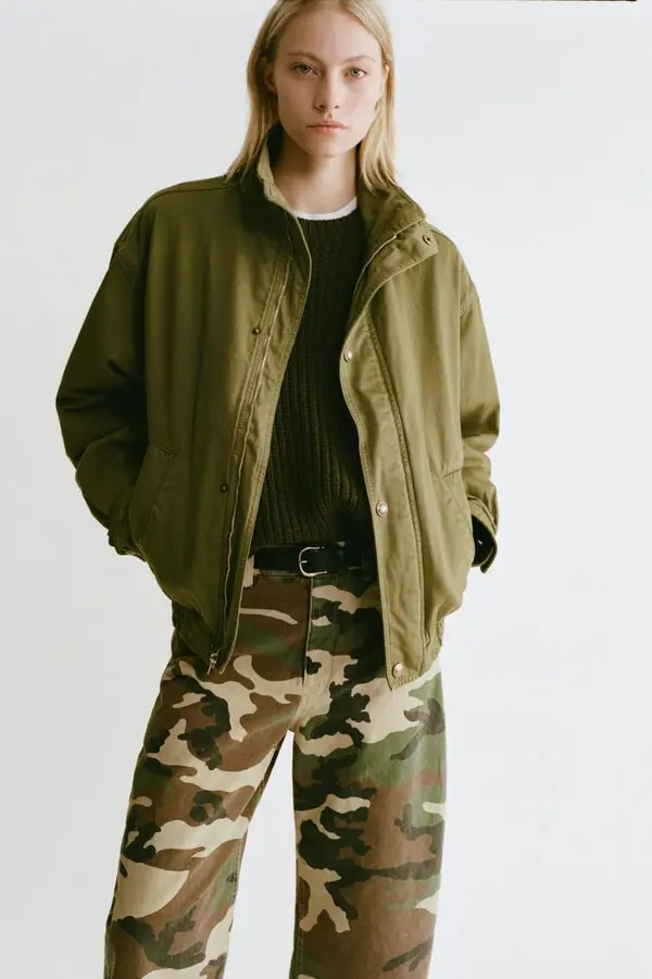 NILI LOTAN Klaire Blouson Cotton Jacket