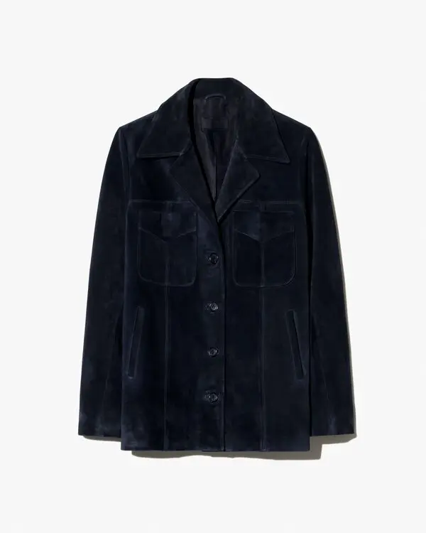 NILI LOTAN Dominic Suede Jacket - Midnight