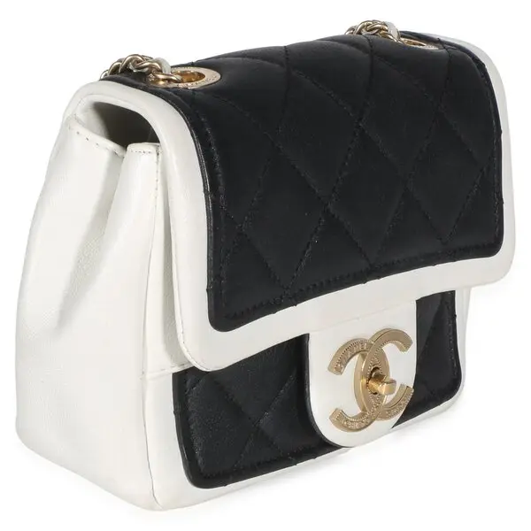 Chanel Bi-color Quilted Lambskin Graphic Flap Bag