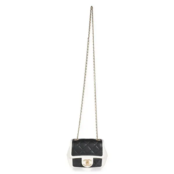 Chanel Bi-color Quilted Lambskin Graphic Flap Bag