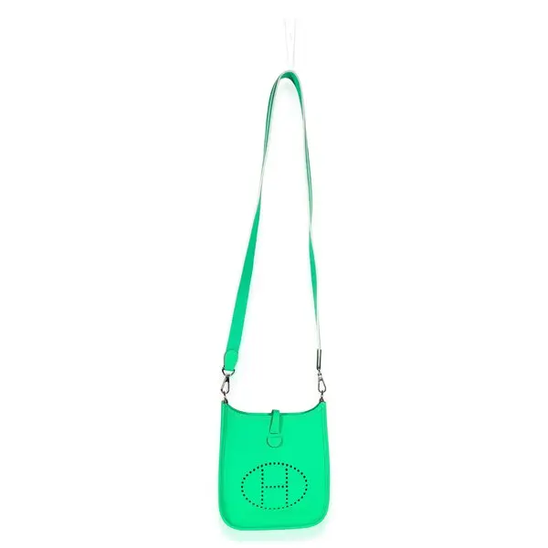 Hermès Clemence Evelyne Tpm Bag With Silver-tone Hardware - Green